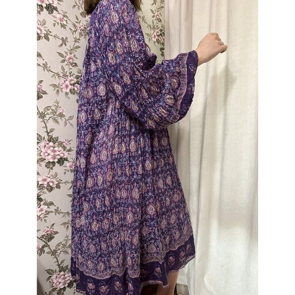 Phool | Dresses | Rare Vtg Phool 7s Purple Beads Retro Puff Sleeves ...